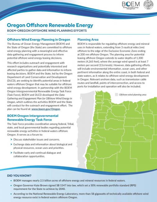 2021 Oregon Offshore Wind Energy Planning Public Webinars | Bureau of ...