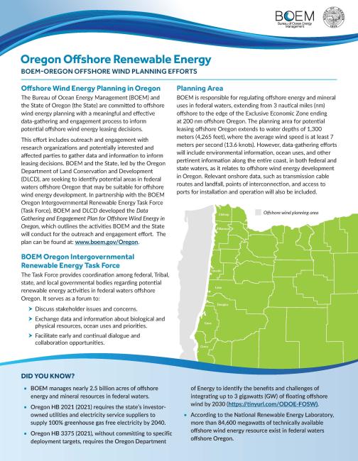 Oregon Wind Energy Areas | Bureau of Ocean Energy Management
