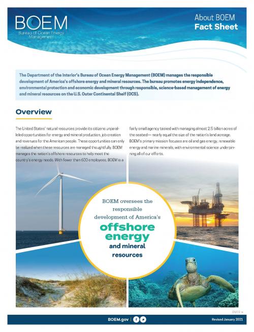 Fact Sheets | Bureau of Ocean Energy Management