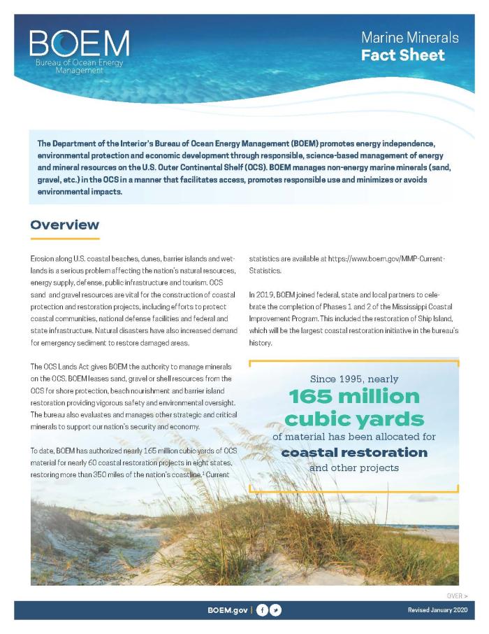 Fact Sheets | Bureau of Ocean Energy Management