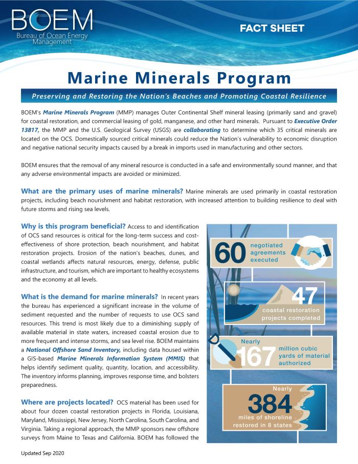 Fact Sheets | Bureau of Ocean Energy Management